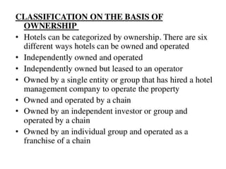 Classification of hotels by G.Arvind | PPTX