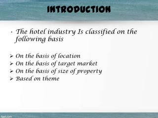 Classification of hotels | PPSX
