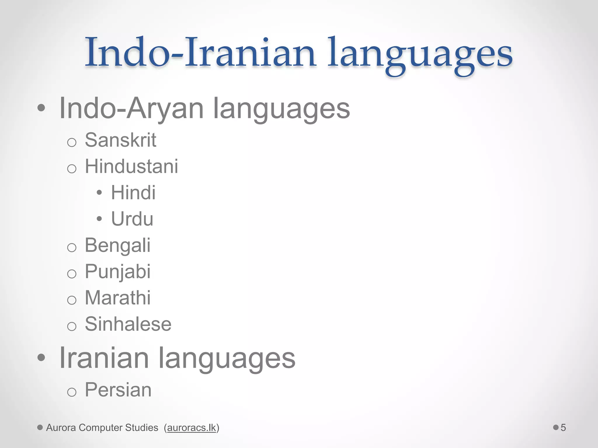 Classification of human languages | PPT