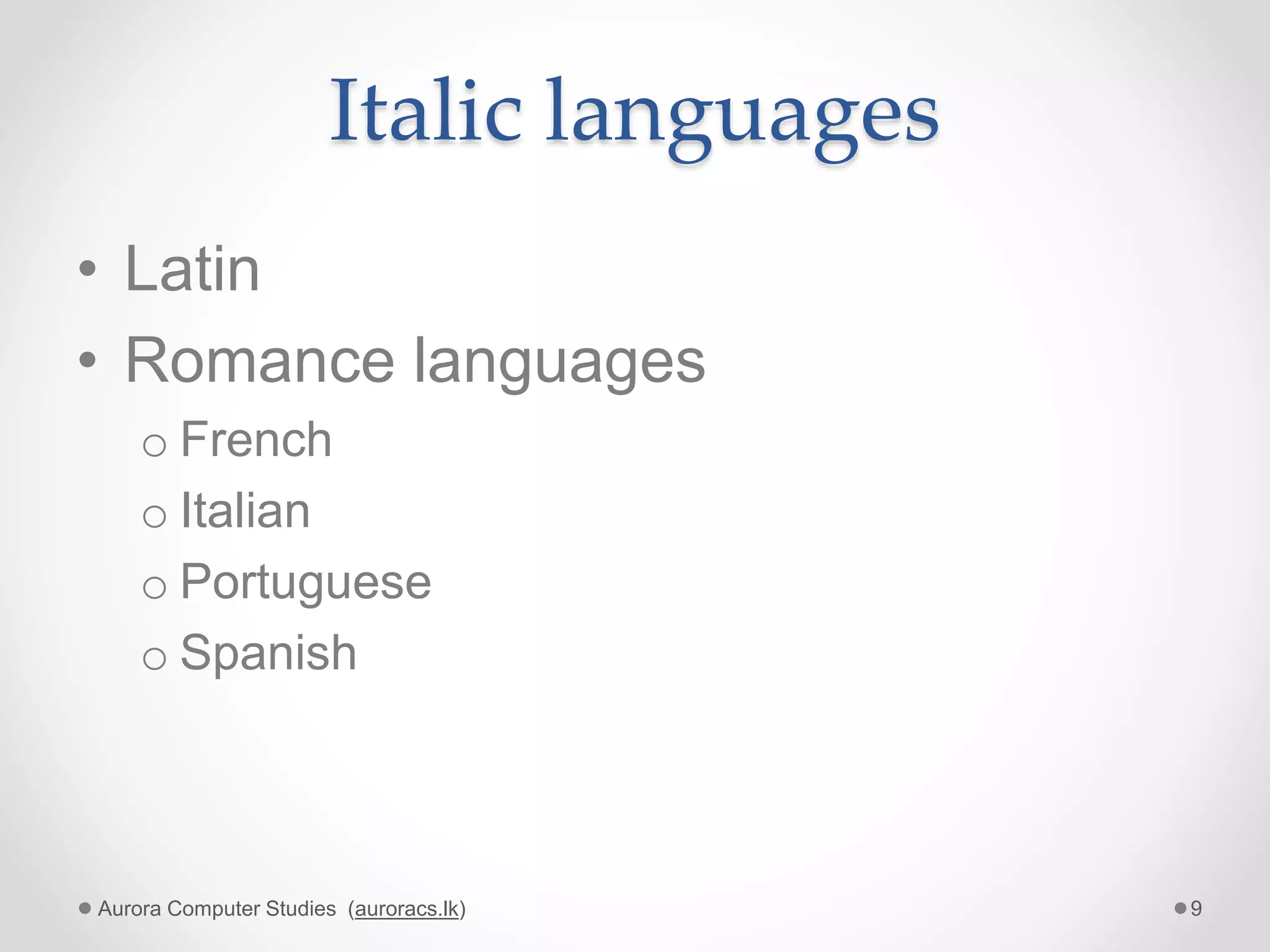 Classification of human languages | PPT