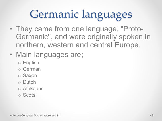 Classification of human languages | PPT