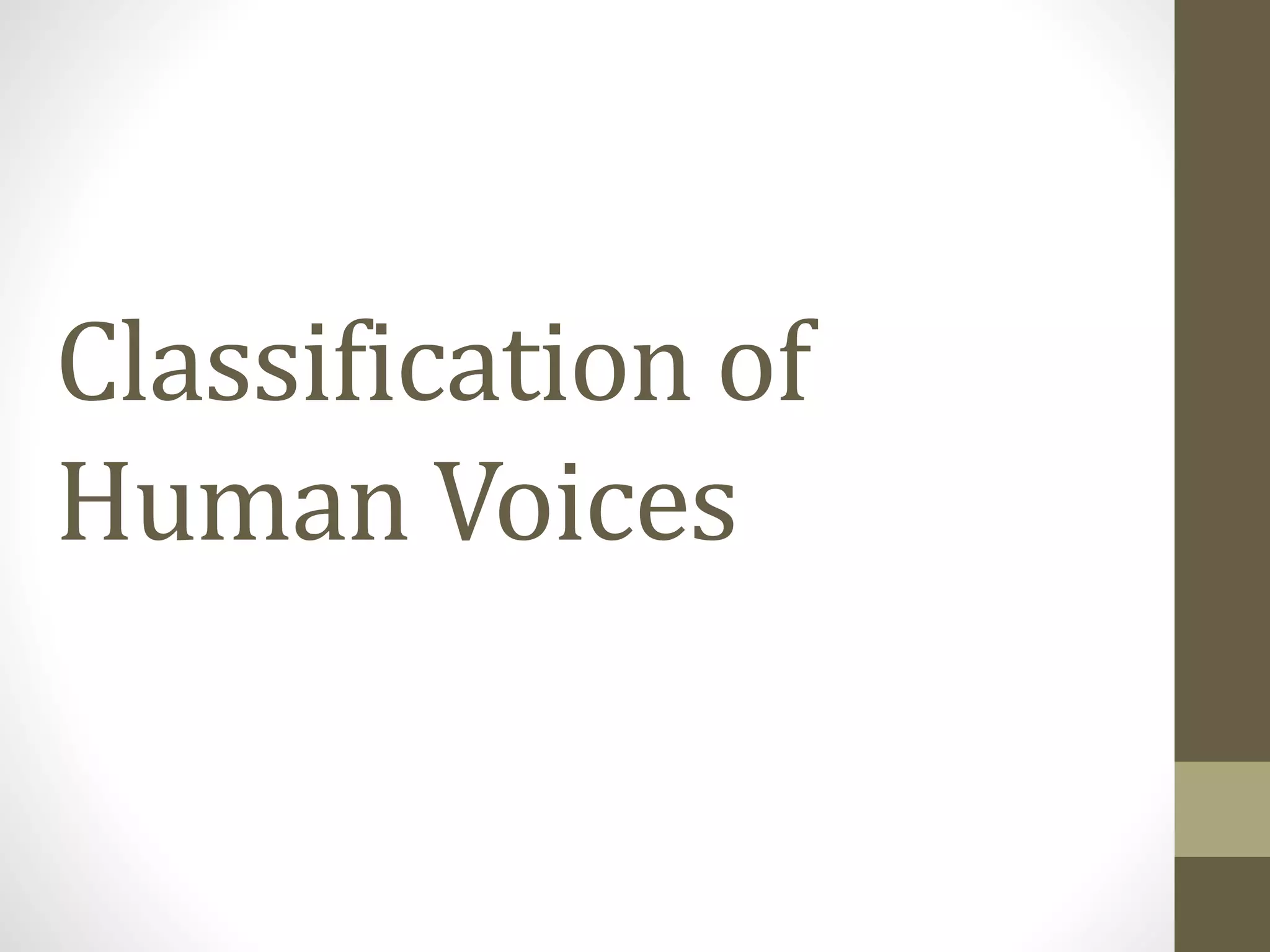 Classification of Human Voices | PPTX