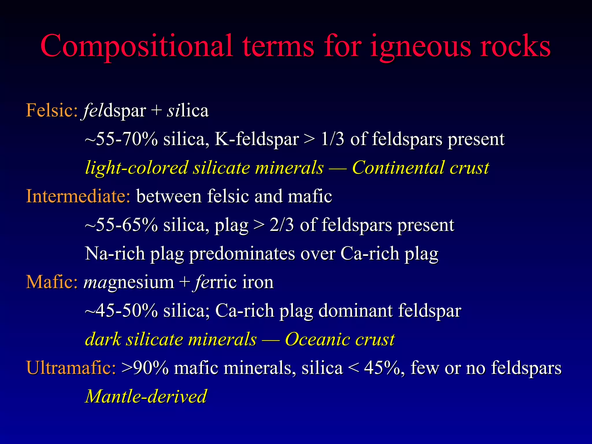 Classification of igneous rocks | PPT