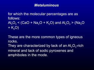 Igneous Petrology-Classification of igneous rocks | PPTX