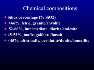 Igneous Petrology-Classification of igneous rocks | PPTX