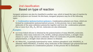 Classification of inorganic polymers by Dr. Salma Amir | PPTX