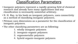 Classification of inorganic polymers | PPTX