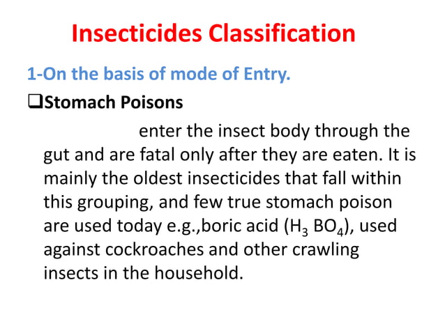 Classification of insecticides.pptx | Chemistry | Science