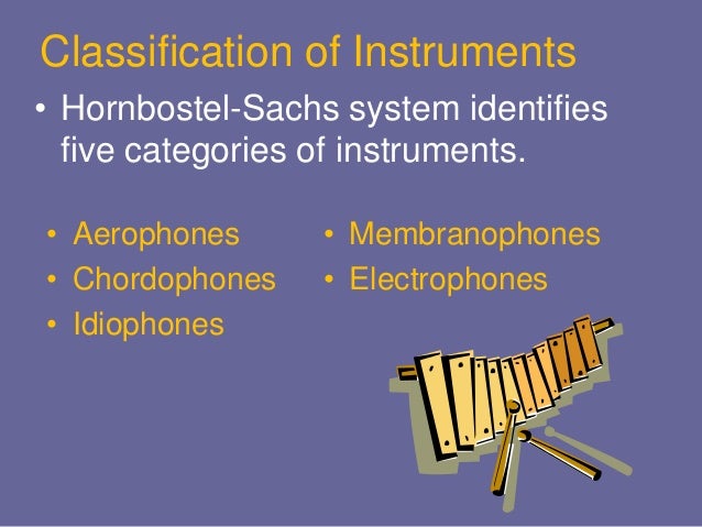 Classification of instruments