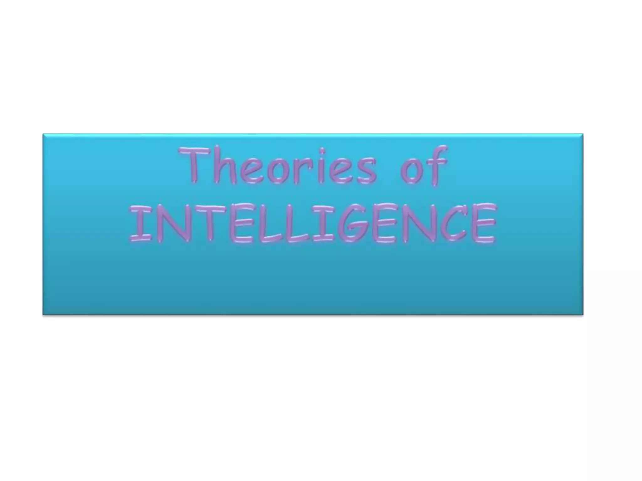 Classification of Intelligence | PPTX