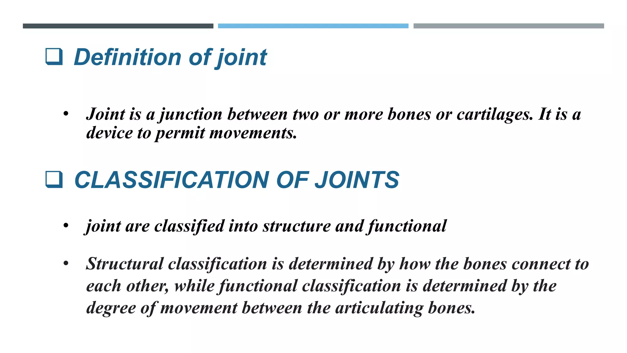 Classification of joint | PPTX