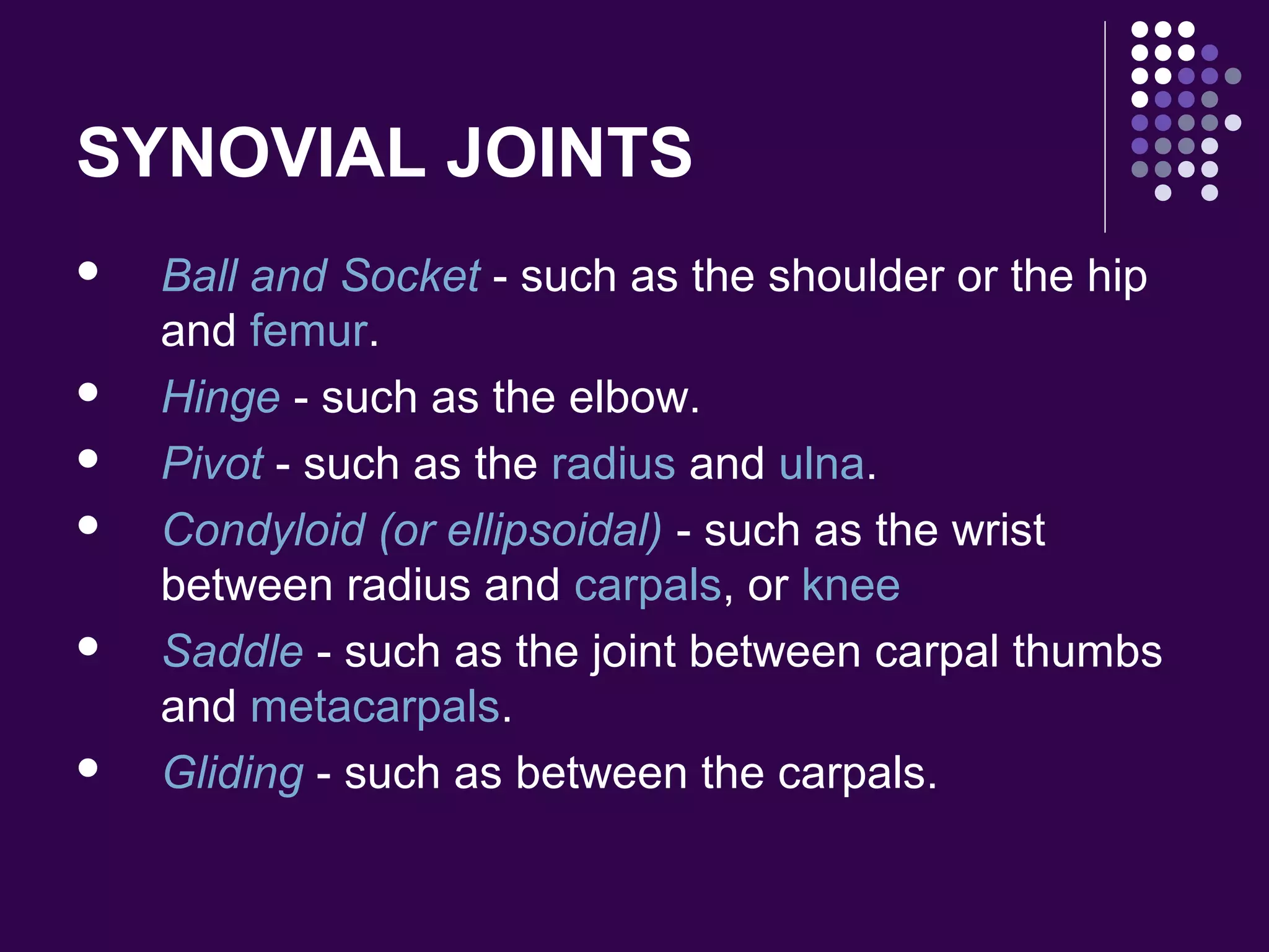 Classification of joints | PPT