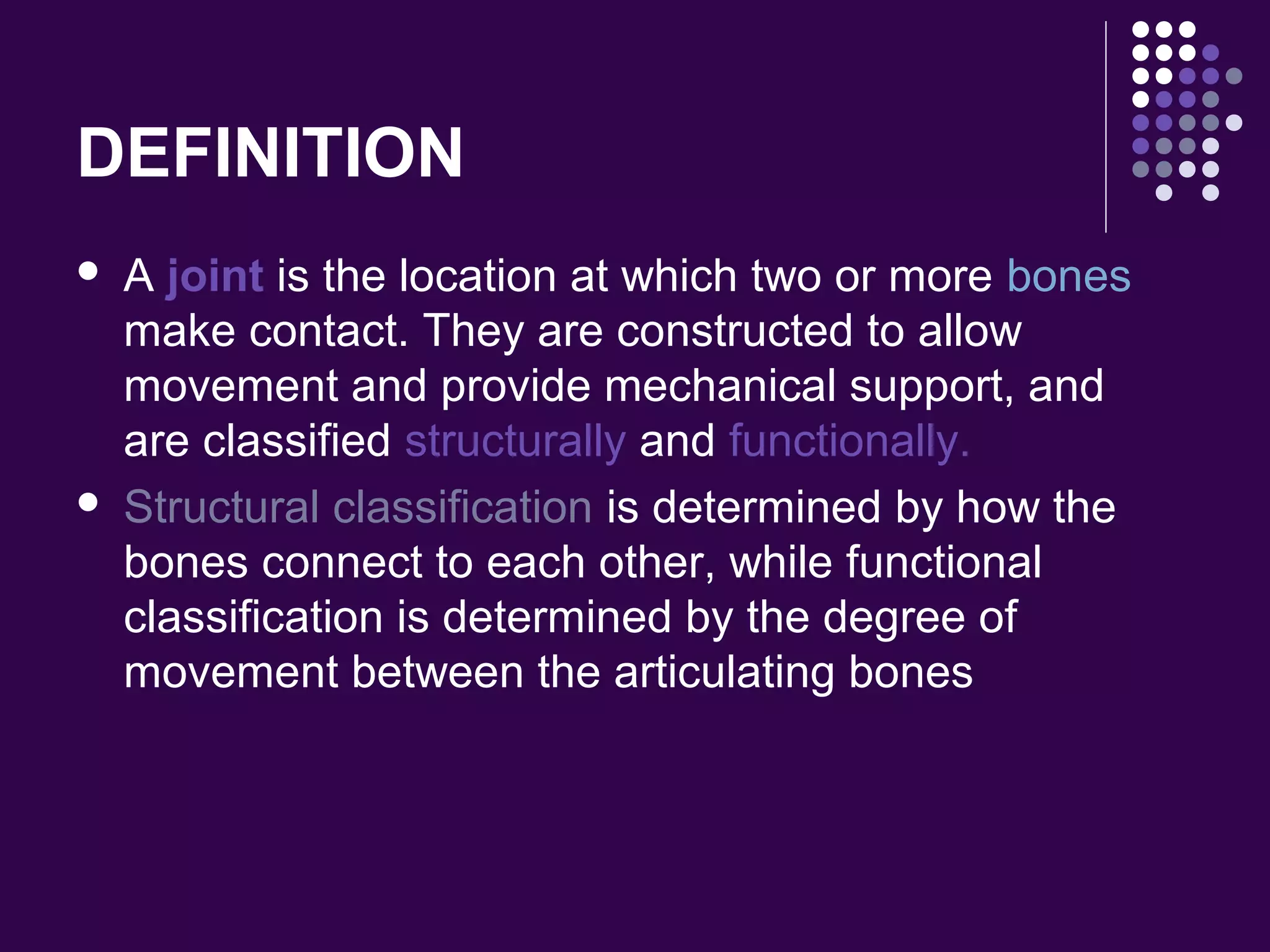 Classification of joints | PPT