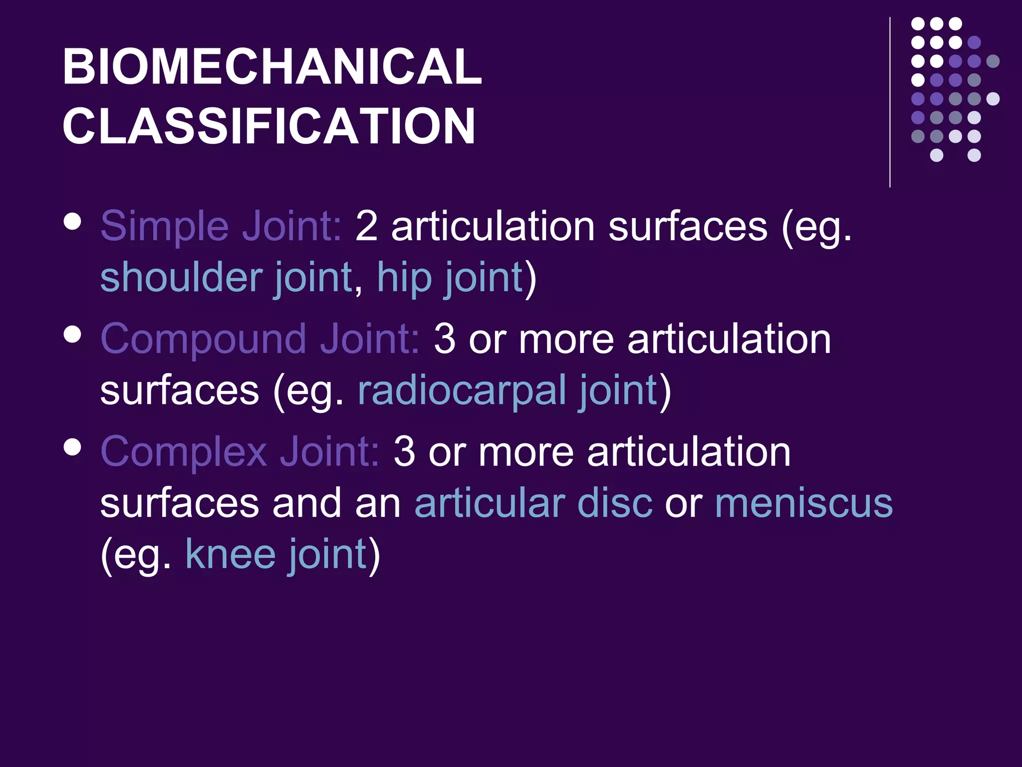 Classification of joints | PPT