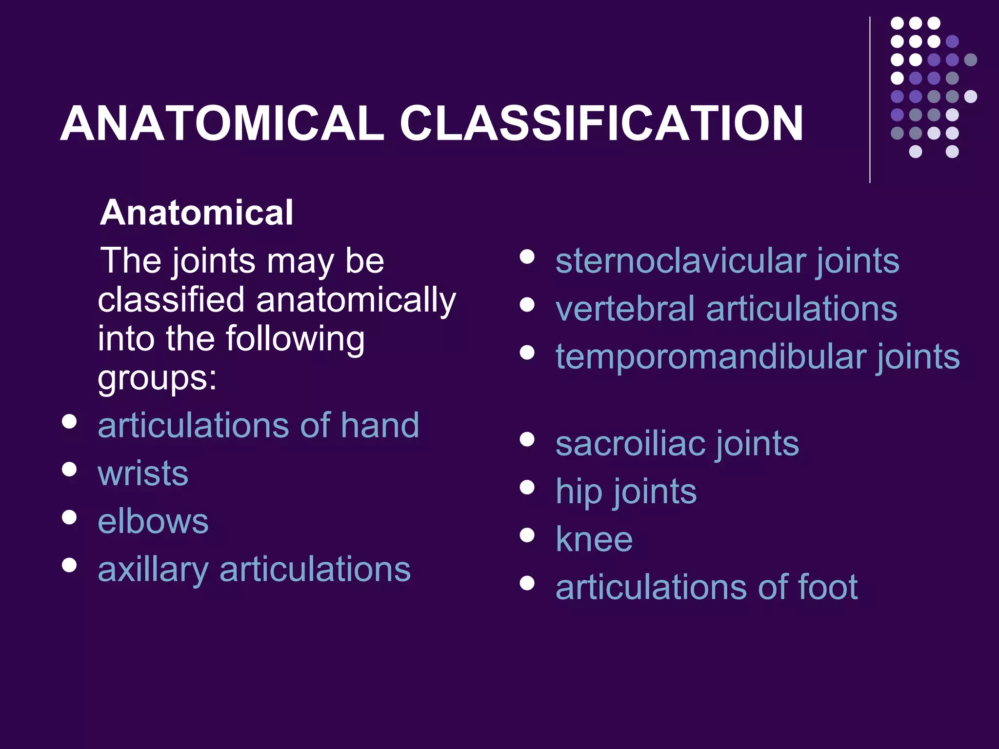 Classification of joints | PPT