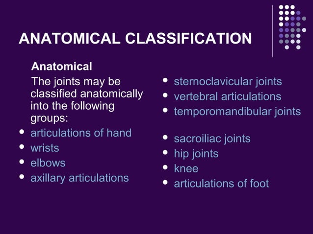 Classification of joints | PPT | Death, Injury, or Military Conflict ...