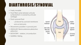 Classification of joints | PPTX