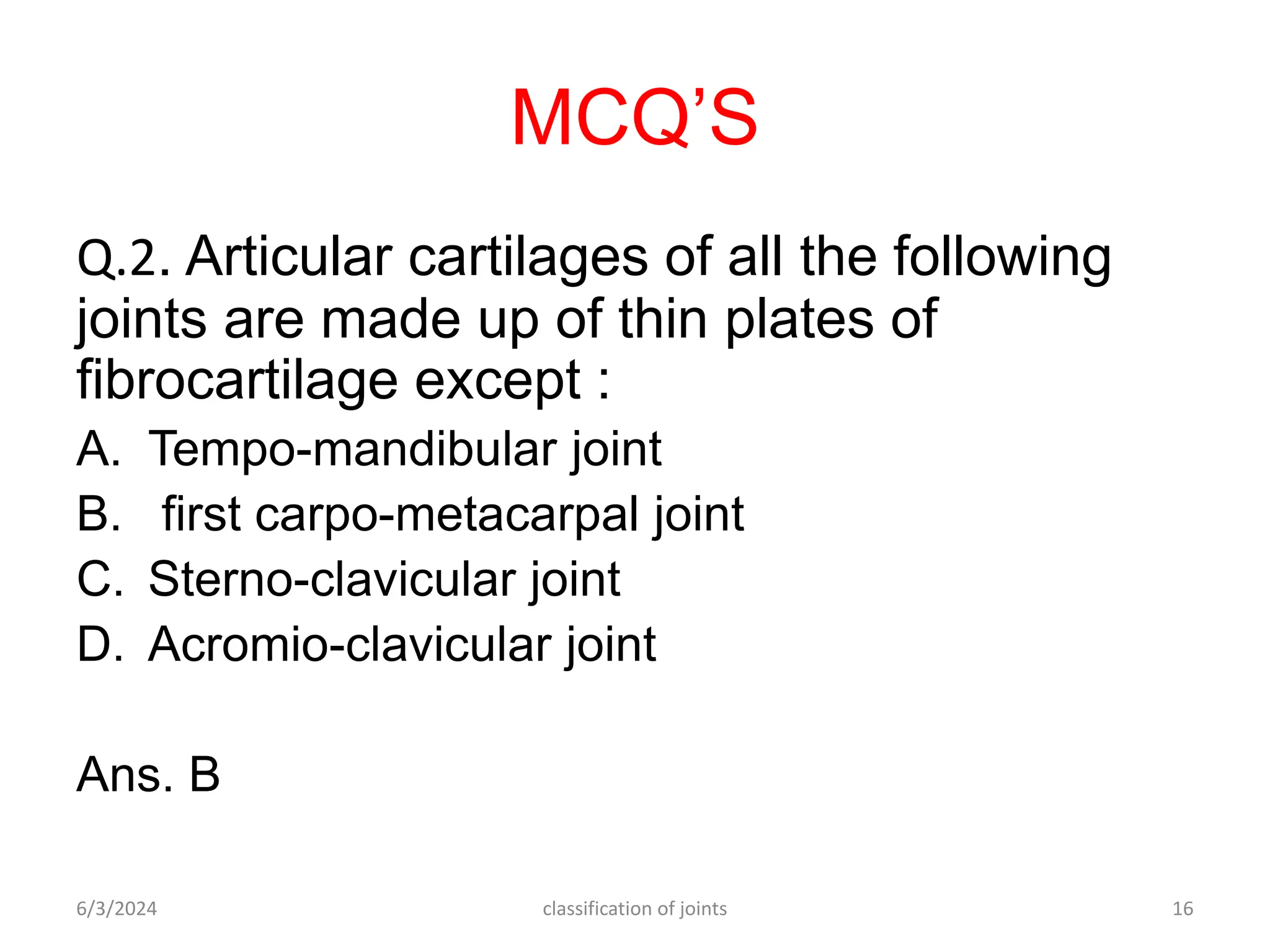 Classification of joints - general anatomy presentation | PPTX