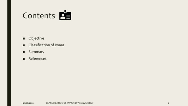 Classification of jwara | PPTX