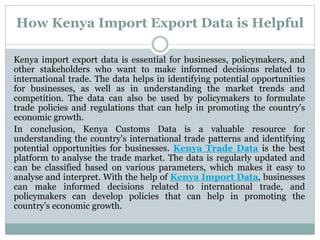 Classification of Kenya Import Export Data | PPTX