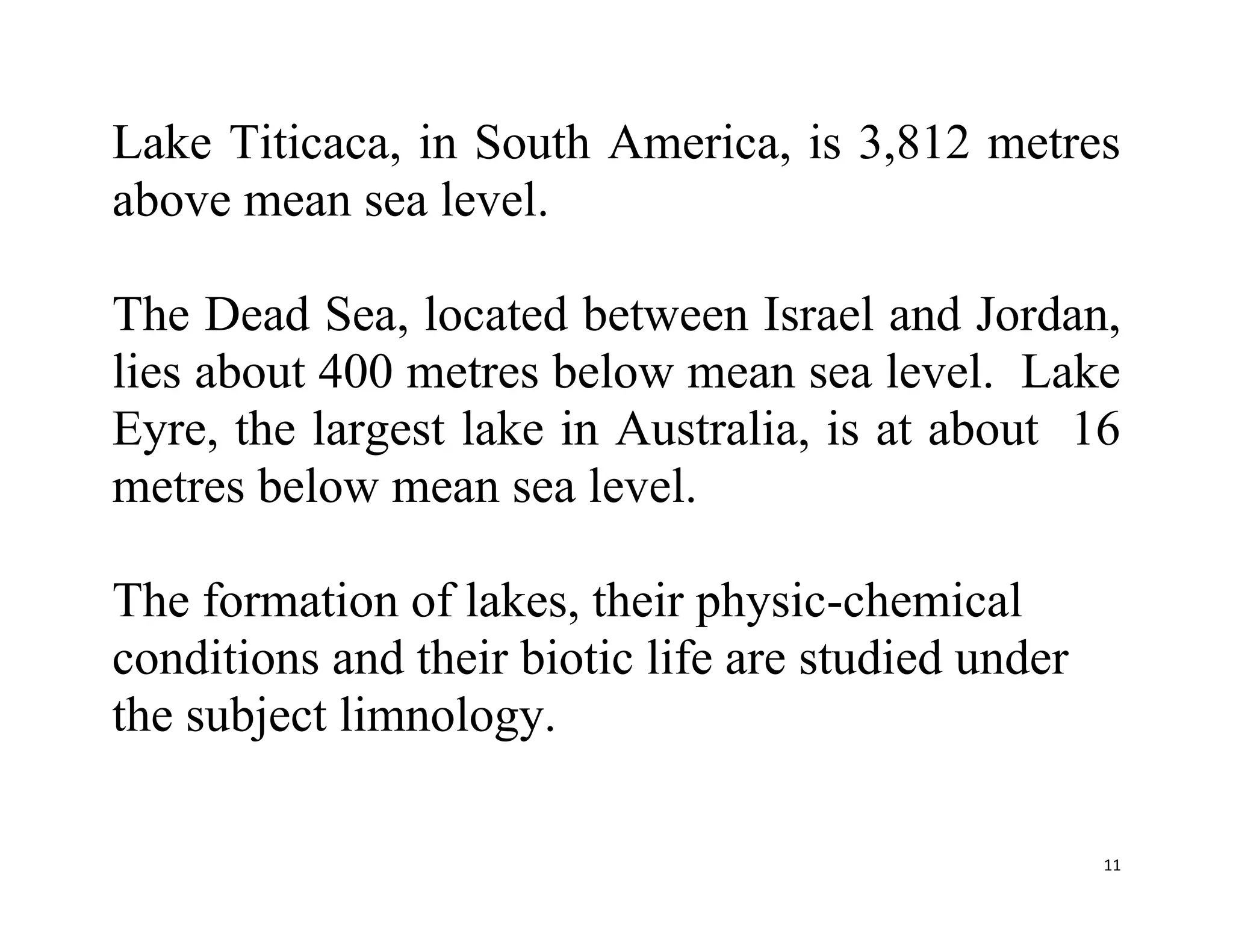 Classification of lakes | PDF