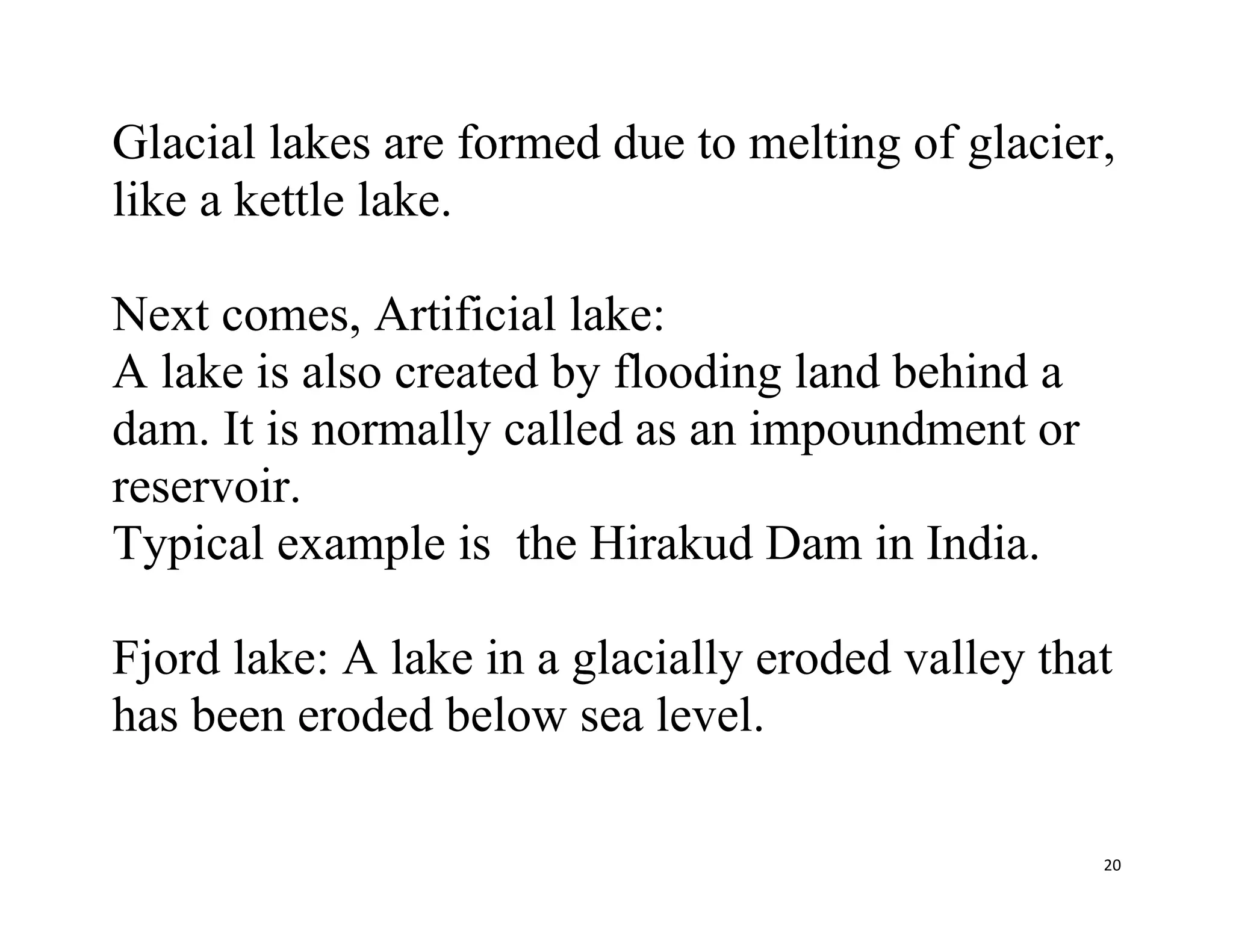 Classification of lakes | PDF