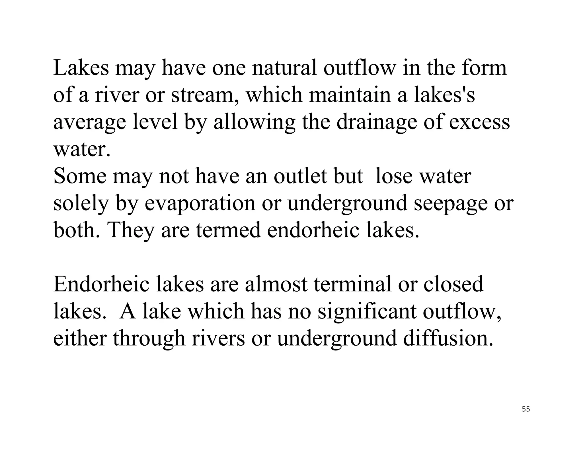 Classification of lakes | PDF