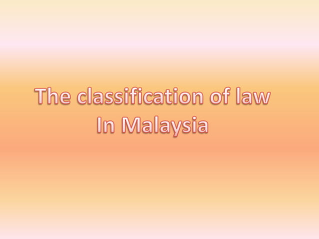 Classification of law | PPTX