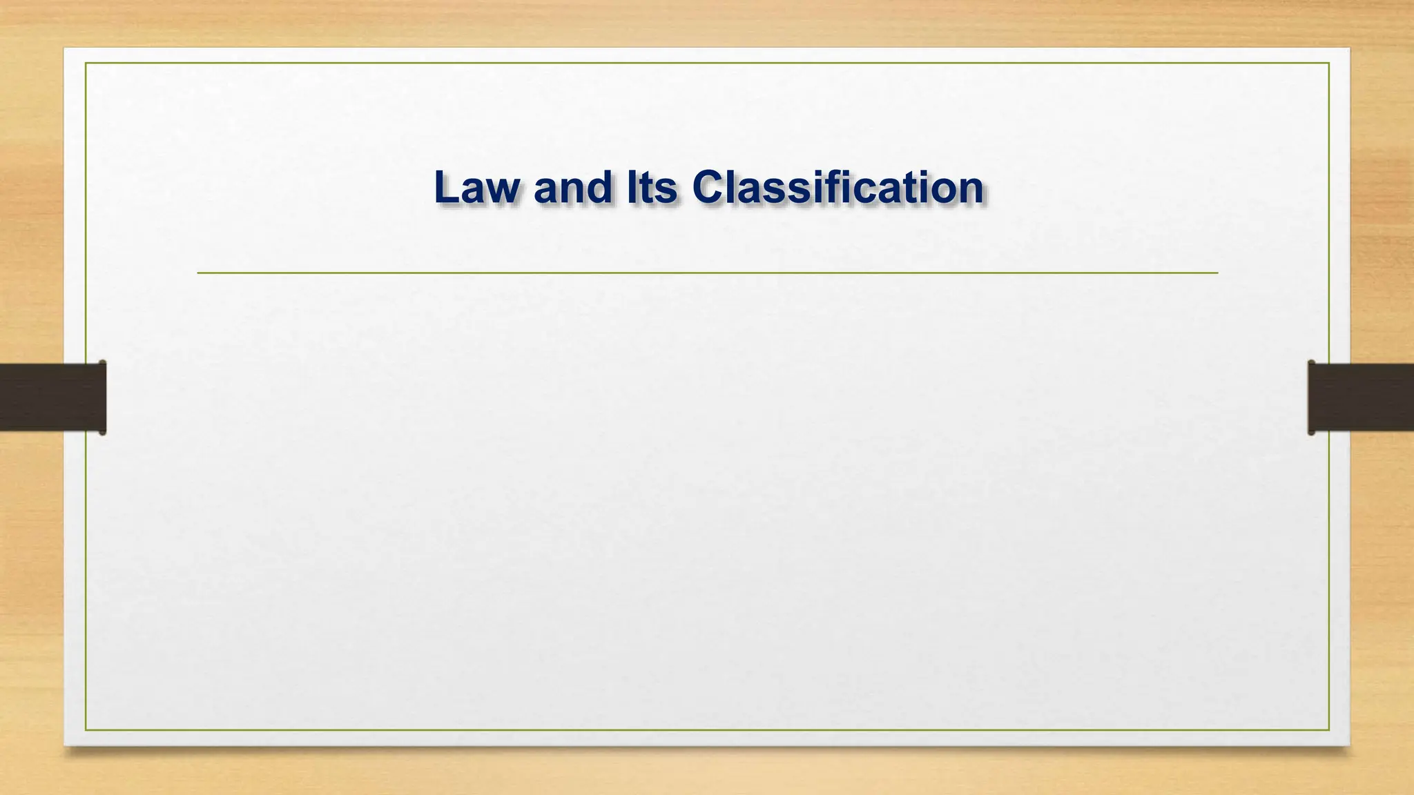 Classification of Law and its types present | PPTX