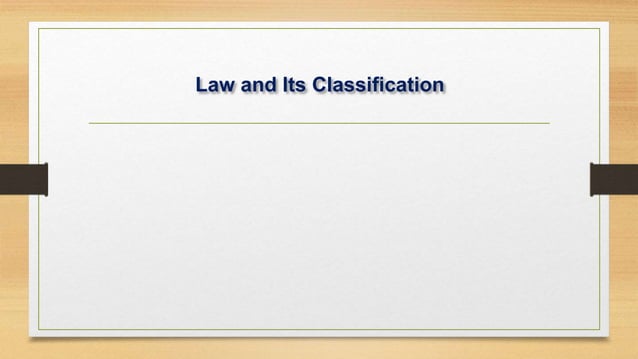 Classification of Law and its types present | PPTX