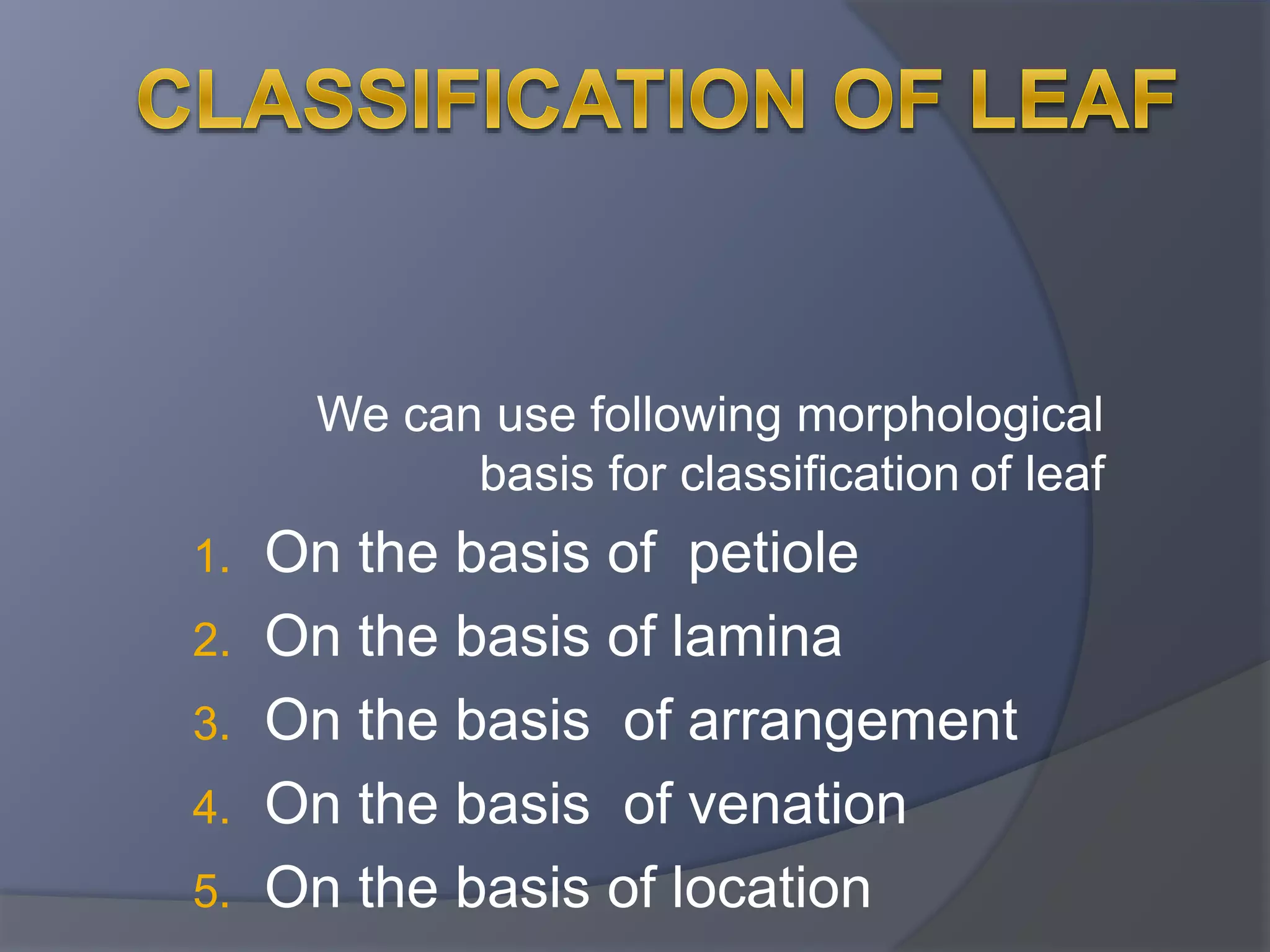 Classification of leaf on different basis | PPTX