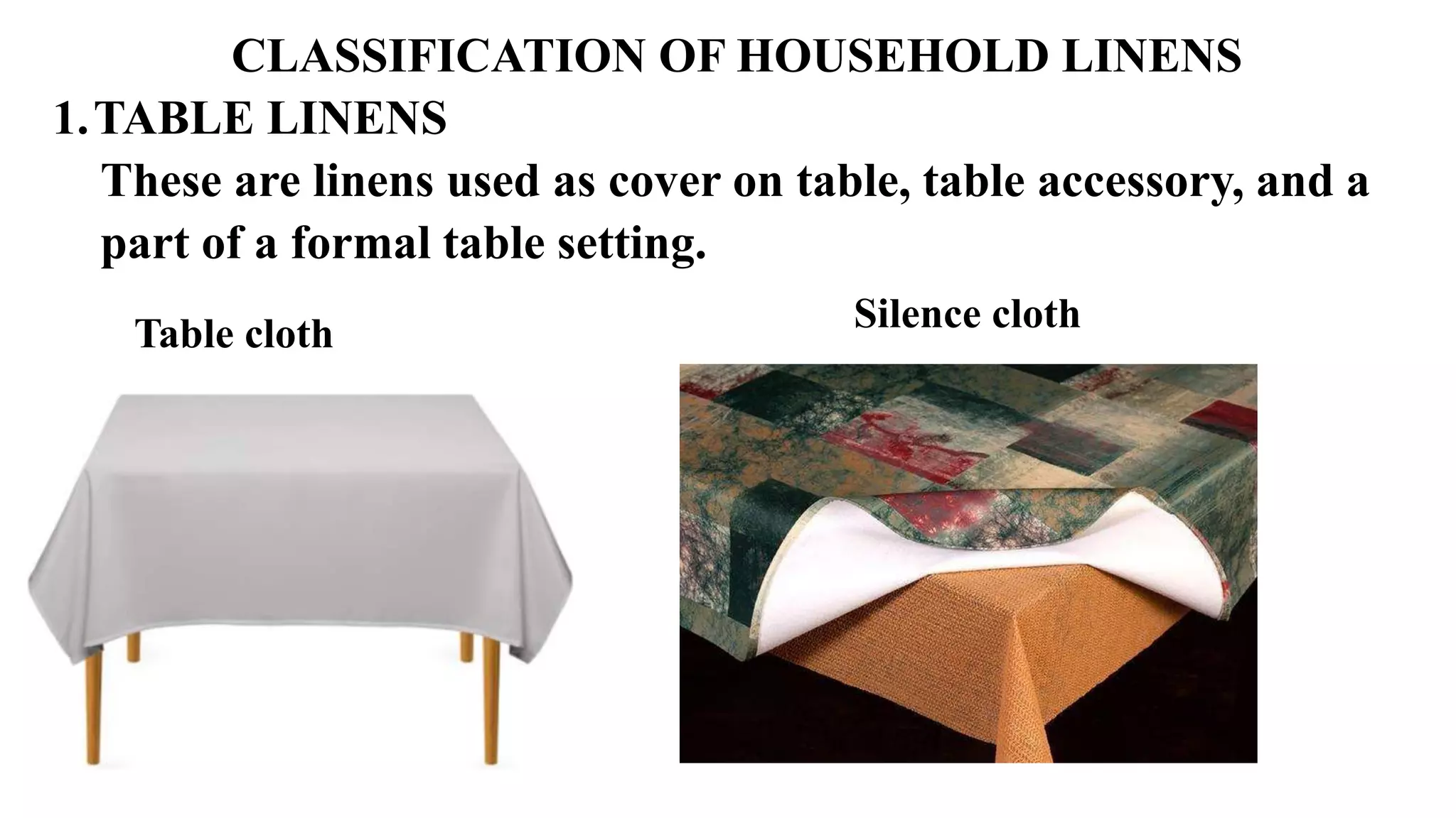 Classification of linens | PPTX
