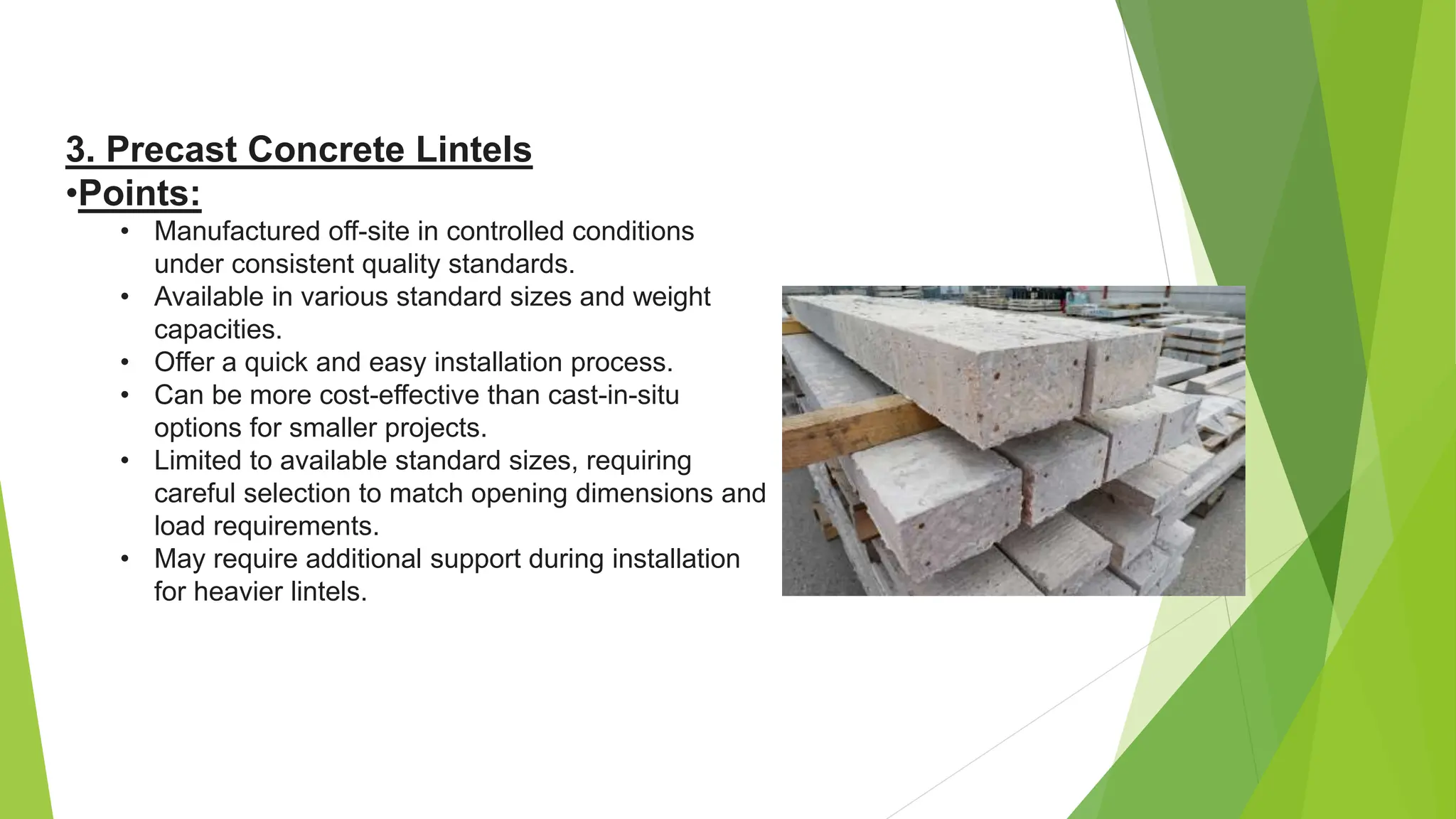 CLASSIFICATION OF LINTELS according to material | PPTX