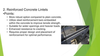 CLASSIFICATION OF LINTELS according to material | PPTX
