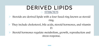 classification of lipids. simple lipids, complex lipids and derived ...