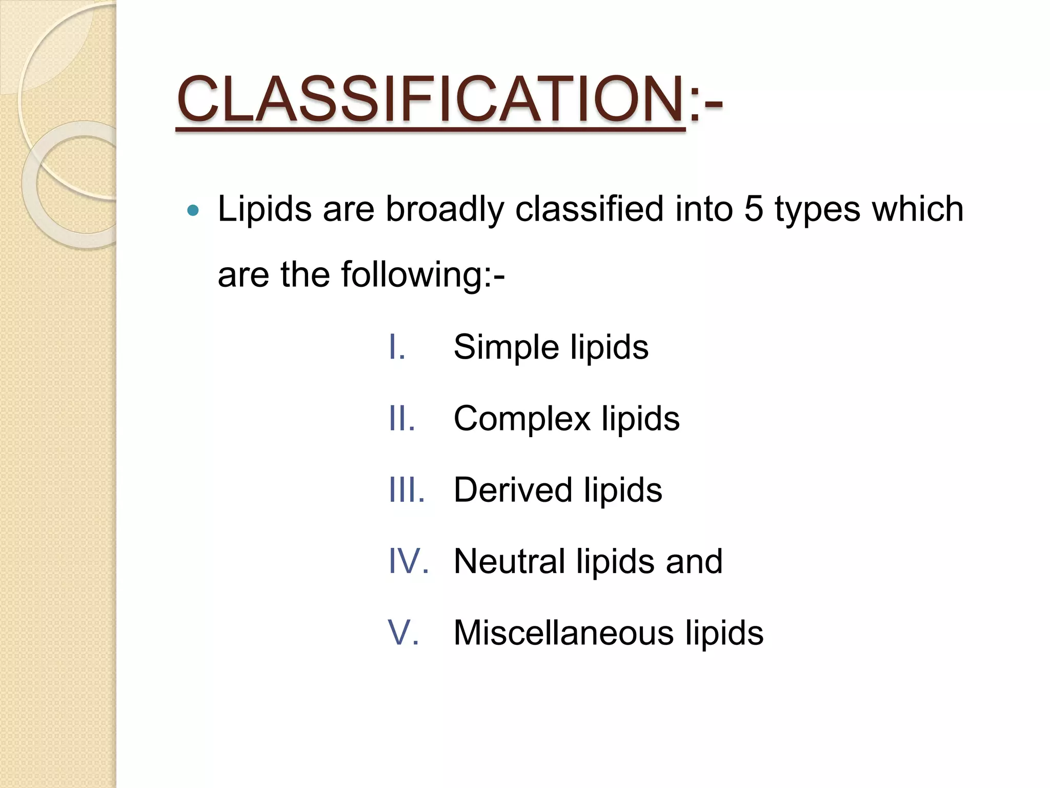 Classification of lipids | PPTX