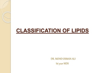Classification of lipids | PPTX