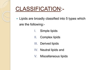 Classification of lipids | PPTX