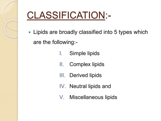 Classification of lipids | PPTX