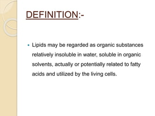 Classification of lipids | PPTX
