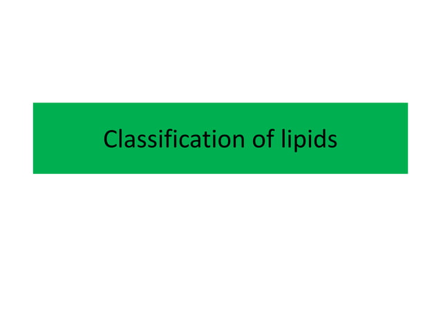Classification of lipids | PPT