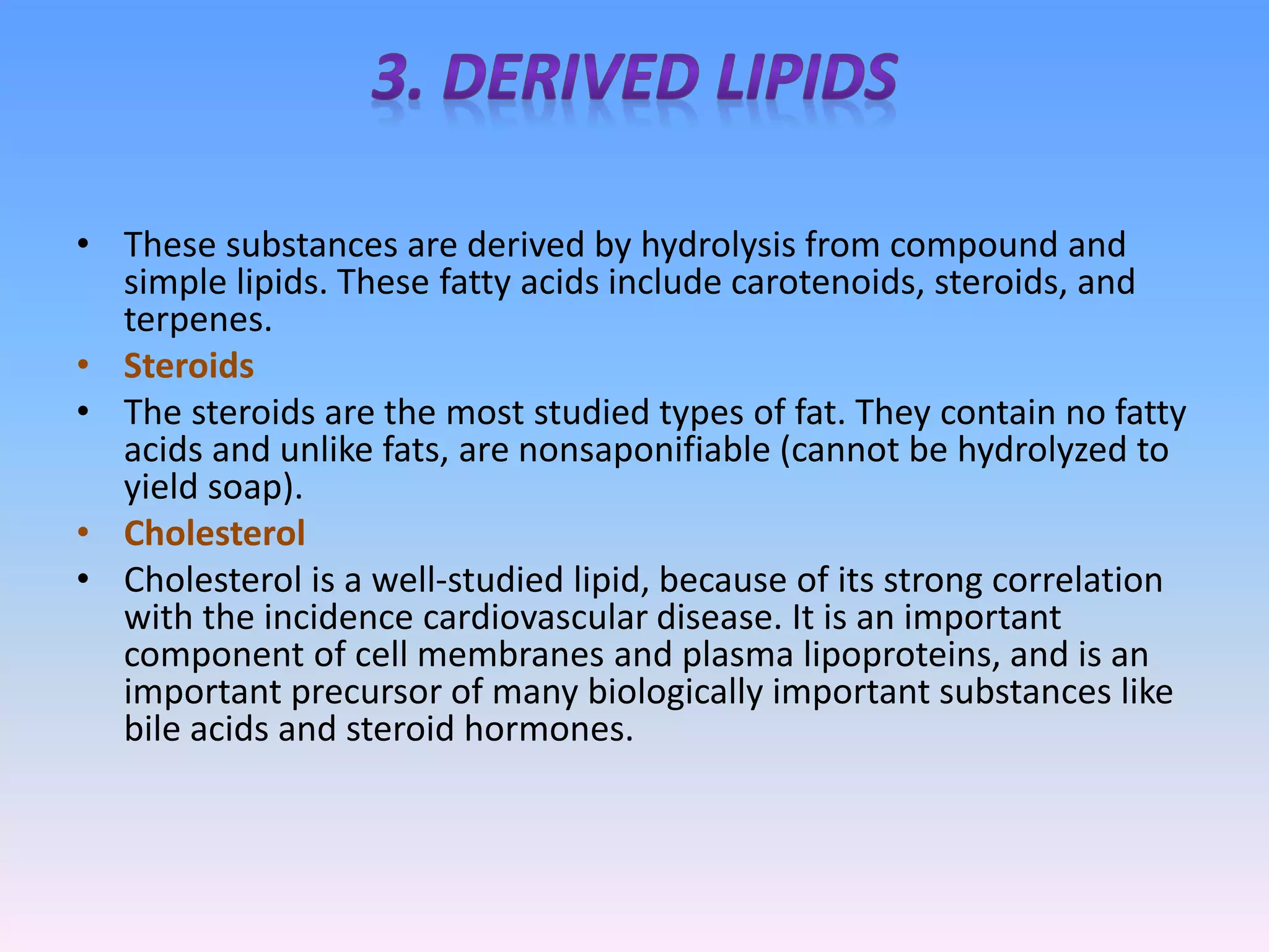 Classification of lipids according to chemical structure | PPTX
