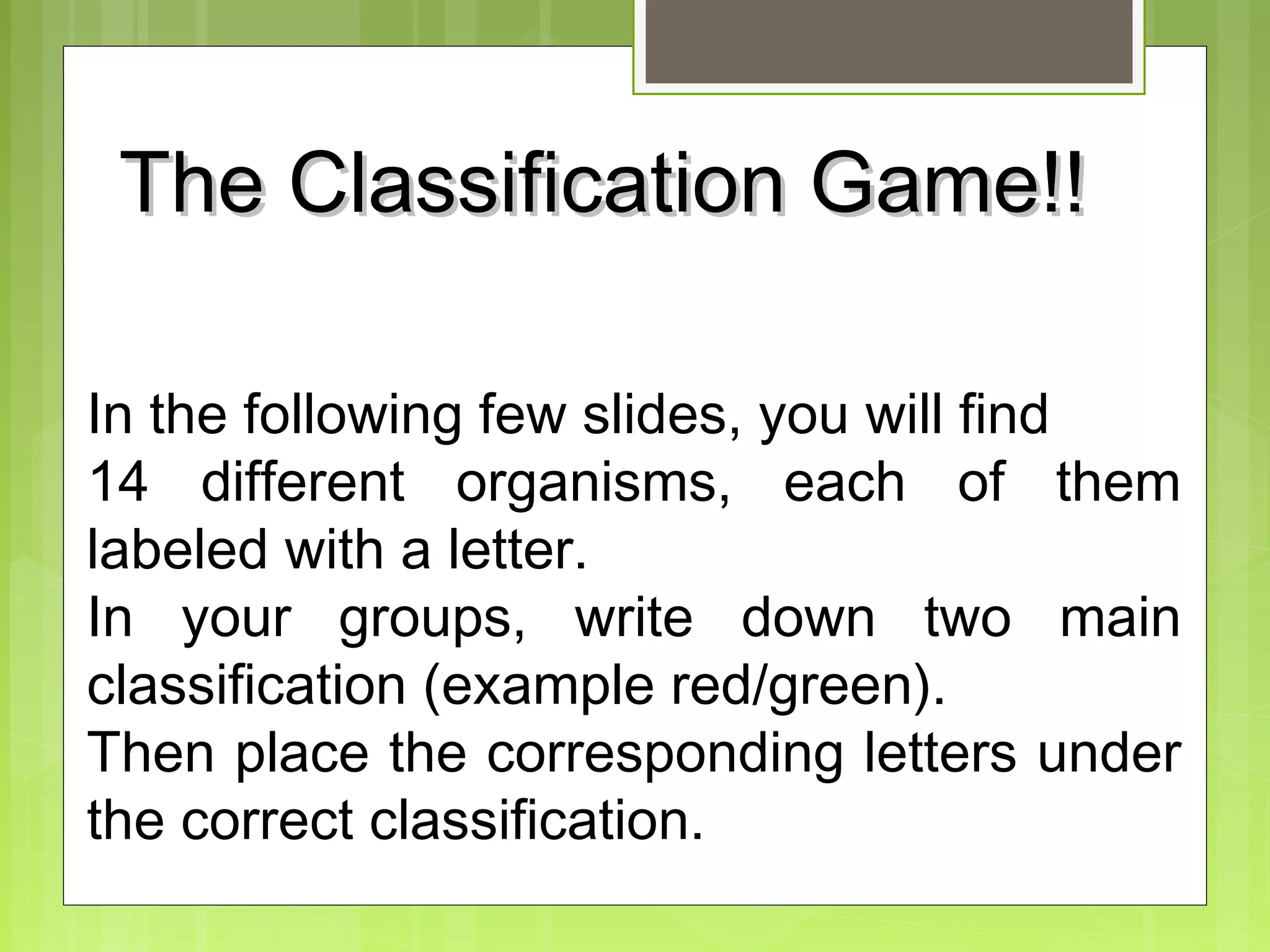 Classification of living things (An Introduction) | PPT