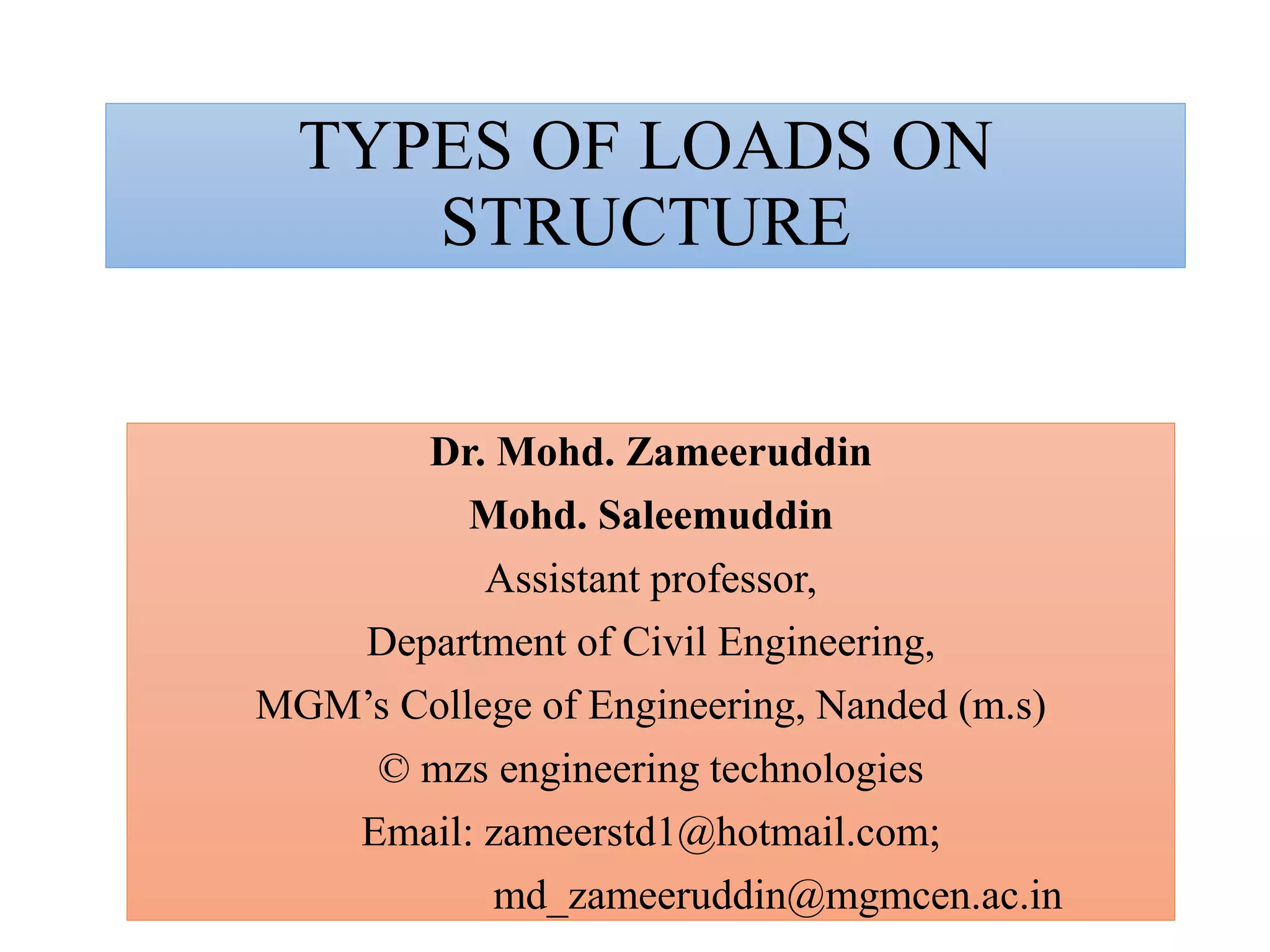 Classification of Loads on Structures | PPTX | Civil Engineering ...
