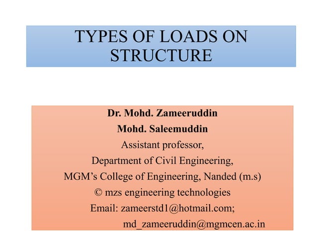 Classification of Loads on Structures | PPTX | Civil Engineering ...
