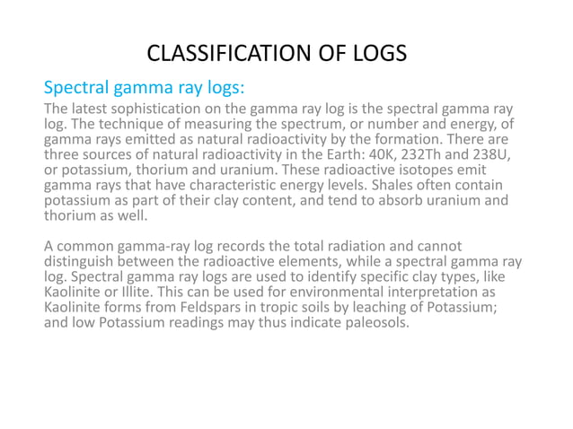 Classification of logs | PPTX | Geology | Science