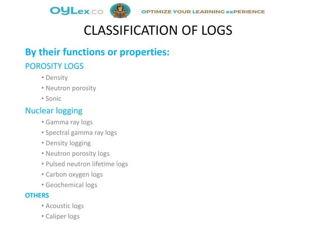 Classification of logs | PPTX | Geology | Science