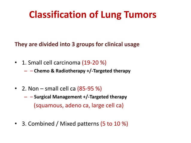 CLASSIFICATION OF LUNG TUMORS | PPTX