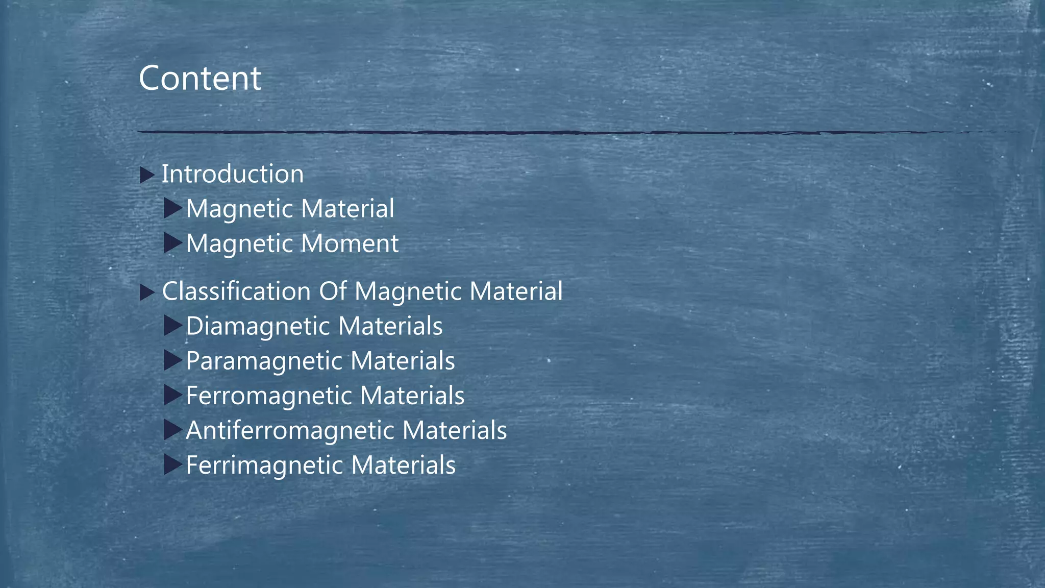 Classification of magnetic materials on the basis of magnetic moment ...