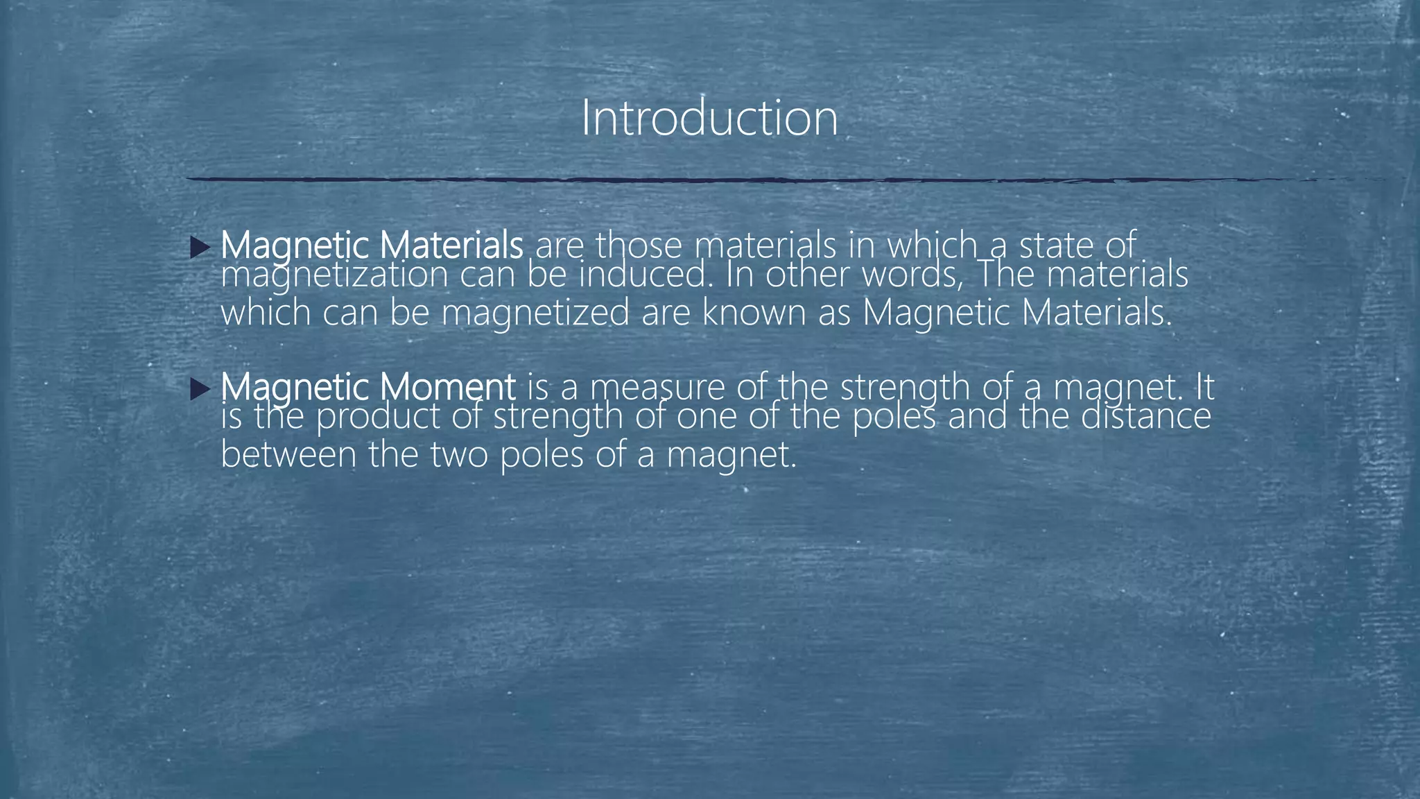 Classification of magnetic materials on the basis of magnetic moment ...